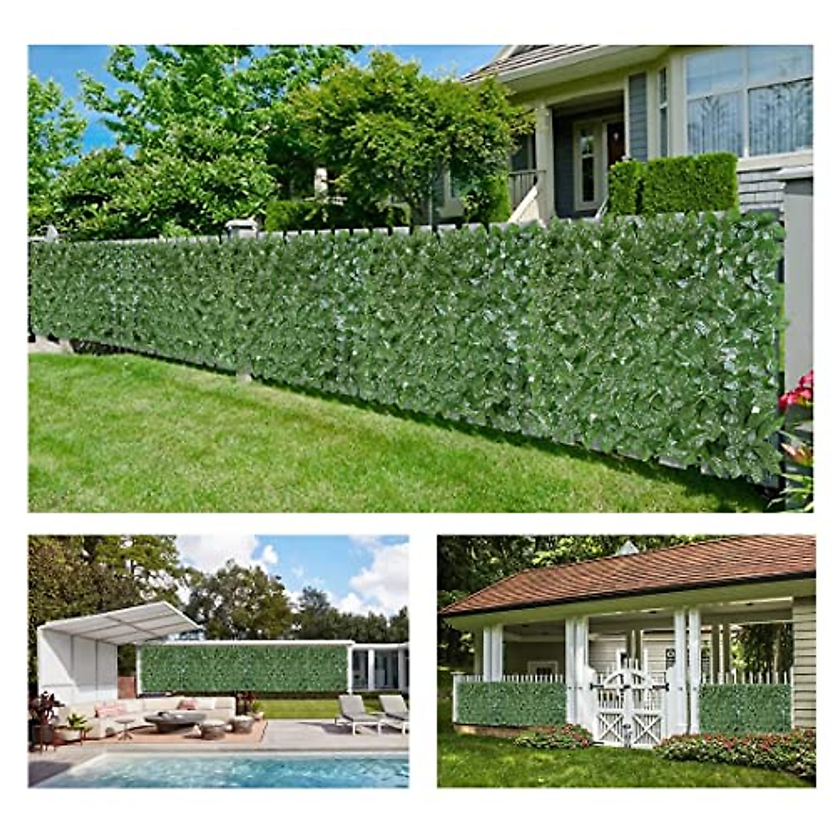 Bybeton Artificial Ivy Privacy Fence Screen - 40" X 120" UV-Anti Fake Leaves Vines - Patio Balcony Privacy, Garden, Backyard Greenery Wall Decor