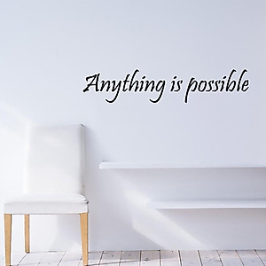 Hi-Shop Anything is Possible Bedroom Quote Decors Wall Saying Decals Quote for Home Wall Stickers Nursery Room Decor