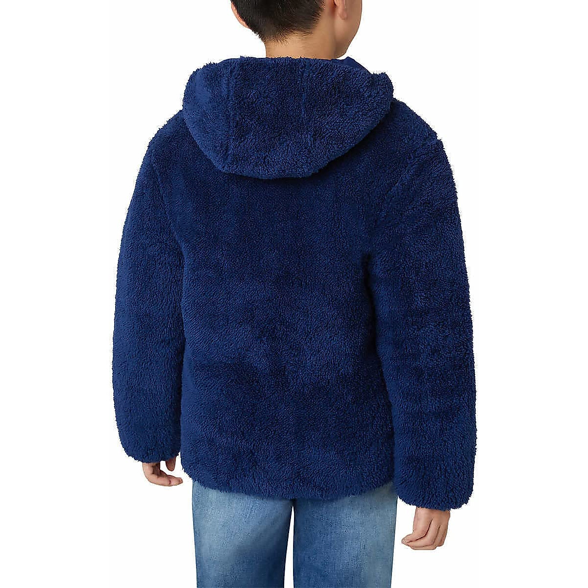Eddie Bauer Kids Reversible Plush Hoodie Jacket (as1, alpha, m, regular, Navy/Royal, Medium 10/12)