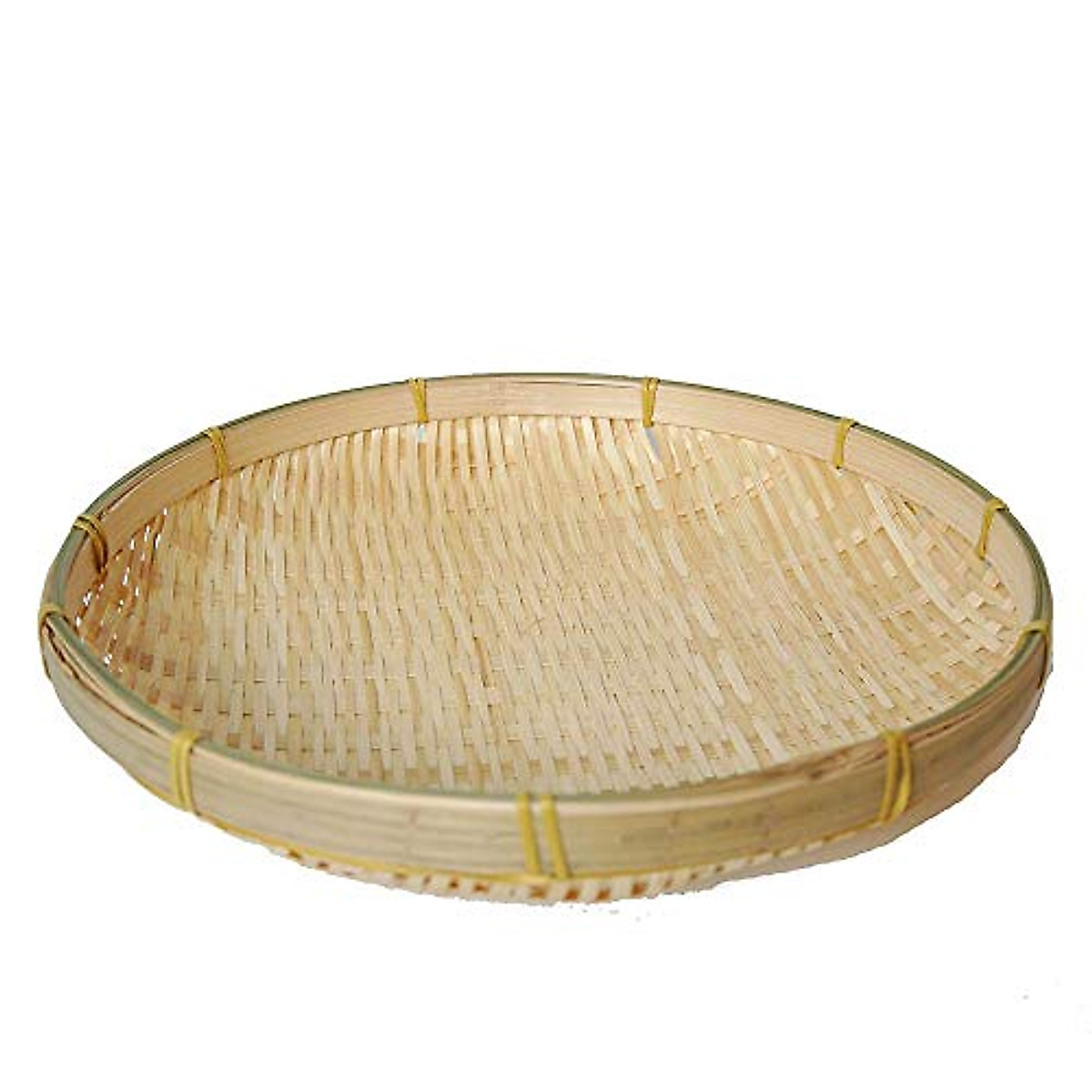 TimesFriend 100% Natural Handmade Woven Bamboo Basket Tray U Shape Holder Bulk Food Flat Shallow Basket Size 5inch 6inch 10inch 15inch Bulk for Customizing (15cm/6")