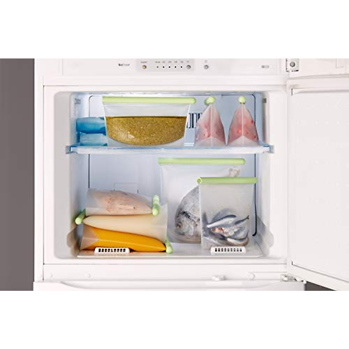 Lekue Reusable Silicone Bags for Airtight Food Storage and Sous Vide Cooking, Set of 3, Frost