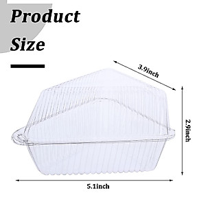 200 Pcs Transparent Cake Slice Containers with Lids Clear Plastic Trays with Hinged Lid Clear Medium Hinged Lid Cheesecake Container Disposable to Go Box Food Containers for Store Your Food
