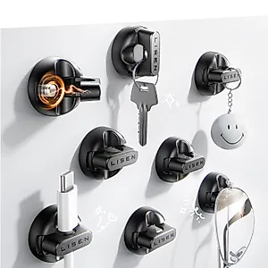 8-Pack Magnetic Cable Clips [1S Snap-On] Cord Holder, LISEN Office Desk Organizers and Accessories with 4 Extra Strong Adhesive Pads, Wire Organizer for Nightstand, Home, Wall, Car, Desktop