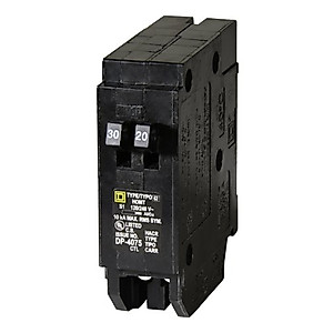 Square D - HOMT3020 Homeline 1-30-Amp 1-20-Amp Single-Pole Tandem Circuit Breaker