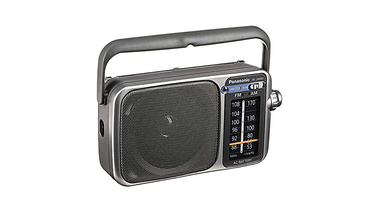 Panasonic RF-2400D AM/FM Radio - Sleek Silver/Grey Design