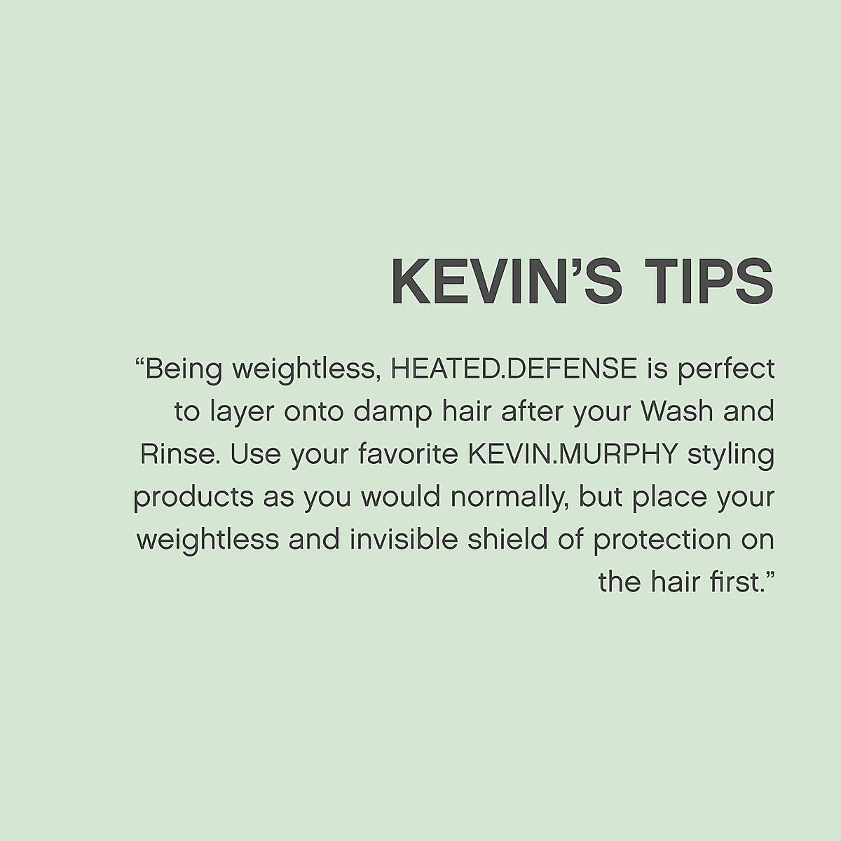 KEVIN.MURPHY HEATED.DEFENSE - Heat Protection Spray for Hair - For All Hair Types - Leave-In Foam - Extreme Heat Protection - Cruelty Free Hair Foam - 150 mL / 5.1 fl oz