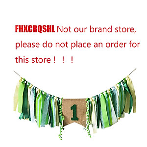 Jungle Theme Baby First Birthday Party Decorations Kit for Baby Boy's Girl's，1st Birthday Decorations for Photo Booth Props,Green Burlap Highchair Banner for 1st Birthday Decorations