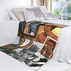 lofeeke Pompom Fringe Fleece Blanket Outer Banks JJ Flannel Throw Blankets for Couch & Bed 40"x30"