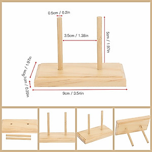 Wooden Hand Spinning Holder Spinning Yarn Ball Holder Wool Skein Thread Dispenser Embroidery Stitching Thread Holder Thread Spool Bobbin Rack Organizer with 2 Shaft