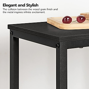 HOOBRO Tall Side Table, Industrial End Telephone Table with Adjustable Mesh Shelves, Small Entryway Table, 28.9" H Small Table for Hallway, Living Room, Office, Black BB03DH01