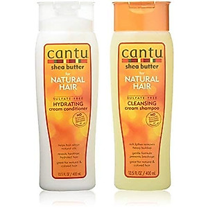 Cantu Shea Butter Cleansing Shampoo + Hydrating Conditioner 13.5 Fl Oz (Pack of 2)