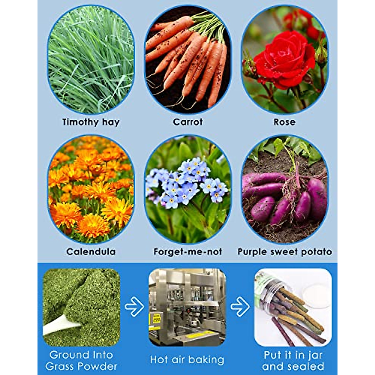 Bissap 36PCS Bunny Chew Sticks, Mixed Natural Timothy Hay Carrot Purple Potato Flowers Rabbit Treats for Bunny Chinchilla Guinea Pig Hamster and Other Small Animals Molar Snack Toy