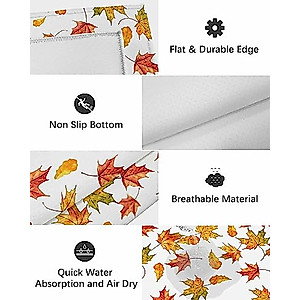 Fall Maple Leaf Outdoor Area Rug 4'x6',Patio Balcony Porch Front Door Camping Camper Deck Runner Rug,Washable Carpet Indoor Living Room/Kitchen,Hallway Floor Mat Thanksgiving Autumn Orange Leaves