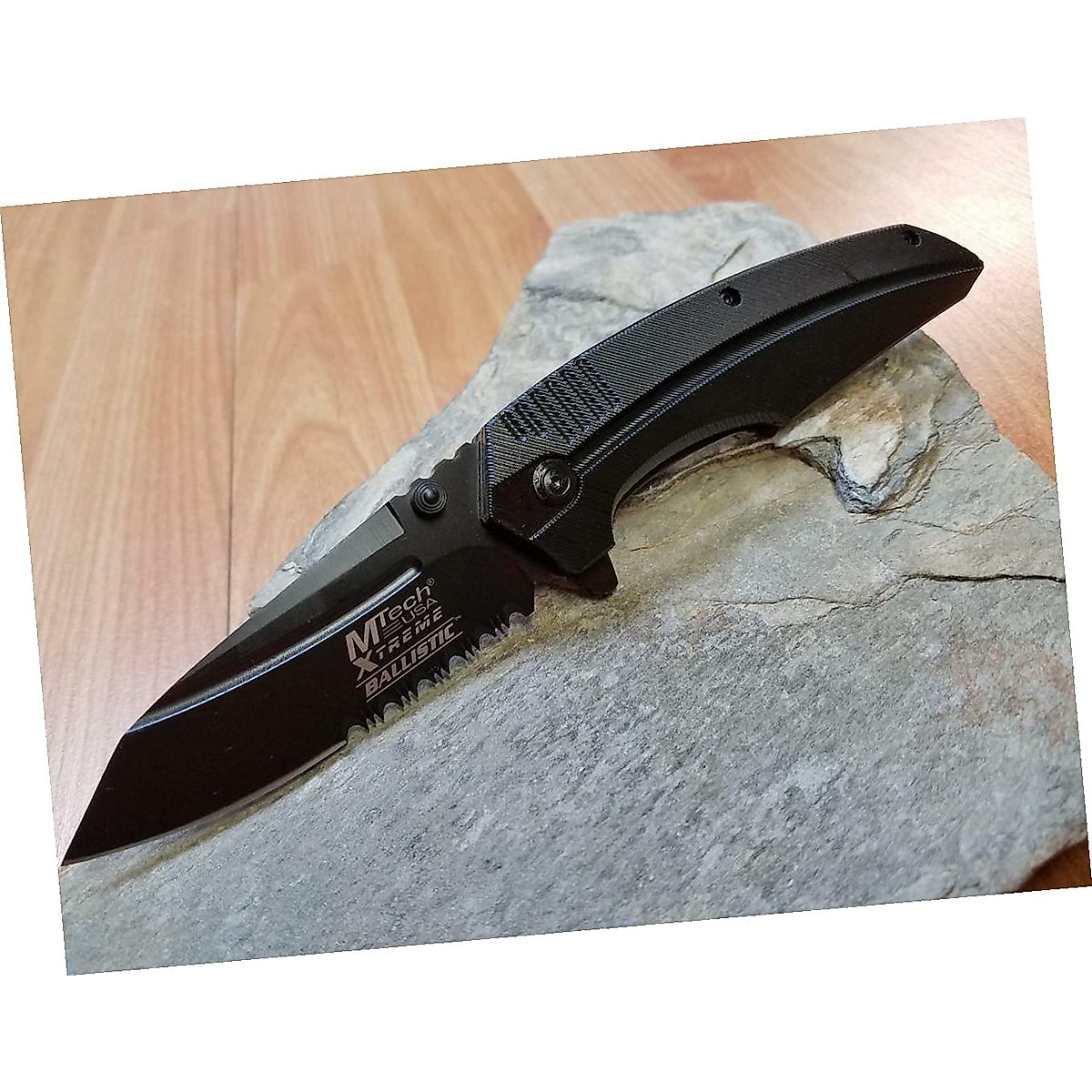 Mtech Xtreme 8" Stainless Steel Open Folding Pocket Knife Black Serrated Edc A813bs Outdoor Survival Hunting Knife for Camping by Survival Steel