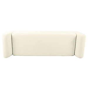 HomePop Modern Storage Bench with Wood Legs Home Décor|Bench with Storage for Living Room & Bedroom - Sherpa Cream