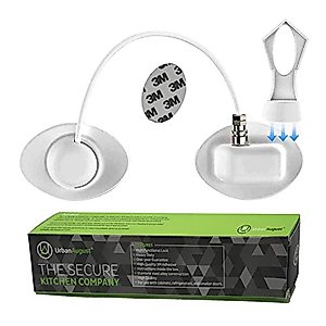 Urban August Adhesive Magnetic Lock – Childproofing & Baby Safety Durable, Heat Resistance, Easy to Install with Heavy Duty 3M Adhesive Tape, Best for Cabinets, Drawers, Doors & refrigerators (Black)