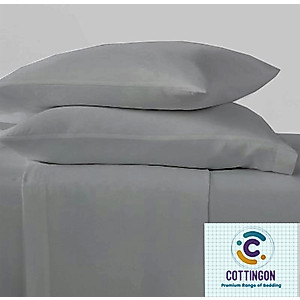 100% Microfiber Full Size Bed Sheet Set, Extra Soft Deep Pockets, Cooling Sheets, 4 Pcs Bedding to fit Upto 16" Deep Mattress (Light Grey)