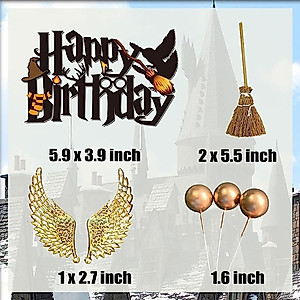 GallaRato 16 PCS Wizard Party Supplies Wizard Birthday Cake Decoration Wizard Birthday Party Favors Wizard Cake Topper Castle Cake Topper