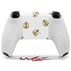 WraptorSkinz Skin Wrap compatible with Sony PS5 DualSense Controller Anchors Away White (CONTROLLER NOT INCLUDED)