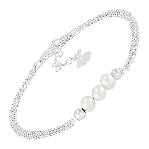 Silpada 'Pearl City' Sterling Silver Freshwater Pearl Chain Bracelet, 7" + 1"