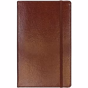 C.R. Gibson MJ5-4792 Brown Bonded Leather Notebook with 240 Ruled Pages, 5" W x 8.25" H