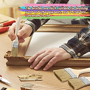 Skylety 120 Pcs Chip Paint Brushes Bulk 1/2/3 Inch Various Size Paint Brushes Household Bristle Paintbrushes Disposable Stain Brushes for Painting, Glue, Varnish, Oil, Stain, Art Crafts Furniture Deck