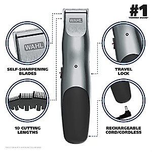 Wahl Groomsman Corded or Cordless Beard Trimmer for Men - Rechargeable Grooming Kit for Facial Hair - Beard Trimmer & Groomer - Model 9918-6171V