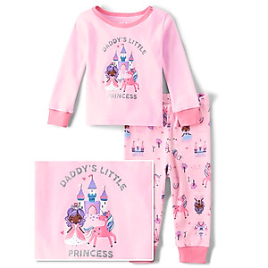 The Children's Place,and Toddler Long Sleeve Top and Pants Snug Fit 100% Cotton 2 Piece Pajama Set,3T