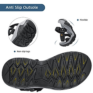 CAMELSPORTS Hiking Sandals for Women Wide Comfortable Walking Sandals Waterproof Womens Summer Sandals Stylish Athletic Sport Sandal with Adjustable Hooks with Arch Support for Beach Vacation Casual