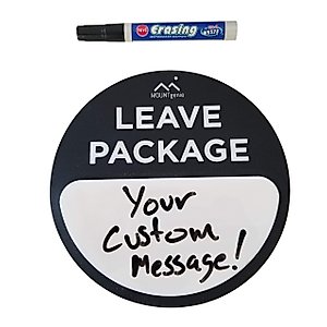 Leave Package Here Sign Mat [Dry - Erase]: Custom Message. Heavy-Duty Rubber. Avoid Contact. Stops Package Theft. Great for Amazon Key.