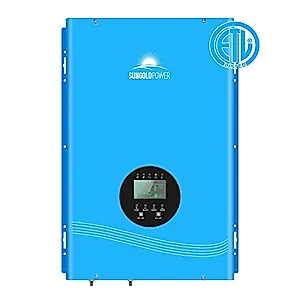 UL1741 8000W DC 48V MPPT Solar Inverter Charger,Low Frequency Pure Sine Wave Split Phase Inverter AC Input 240V to Output 120V / 240V, with 80A AC Charger, Off Grid Inverter Made by SUNGOLDPOWER