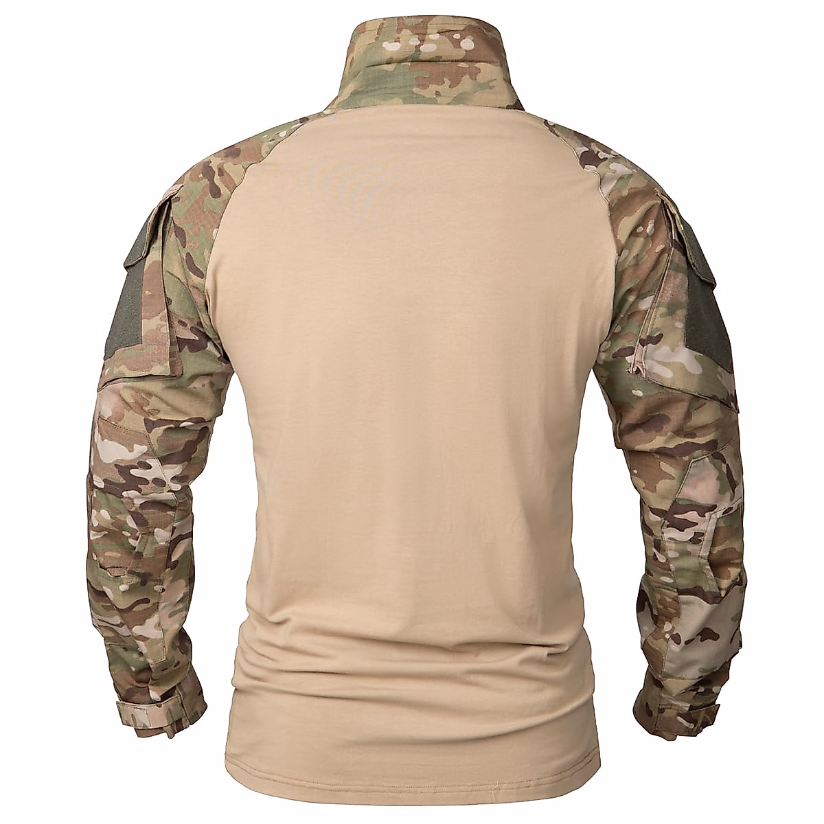CARWORNIC Men's Tactical Combat Shirt, 1/4 Zipper Long Sleeve Camo Army Military T Shirt