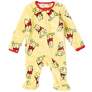 Disney Tigger Winnie the Pooh Newborn Baby Boys Fleece 2 Pack Zip Up Coveralls White/Yellow 0-3 Months
