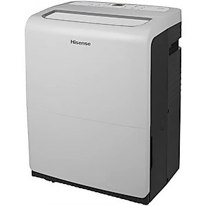 Hisense 60-Pint Capacity, 1500 sq.ft. coverage, 3-Speed Inverter Dehumidifier with Built-in Pump, Industrial-grade dehumidifier, Quite 36 dBA, 115v - DH10019TP1WG (Renewed)