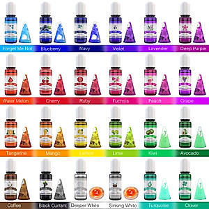 Alcohol Ink Set - 24 Vibrant Colors Alcohol-based Ink for Resin Petri Dish Making, Epoxy Resin Painting - Concentrated Alcohol Paint Color Dye for Resin Art, Tumbler Making, Painting - 24 x 10ml/.35oz