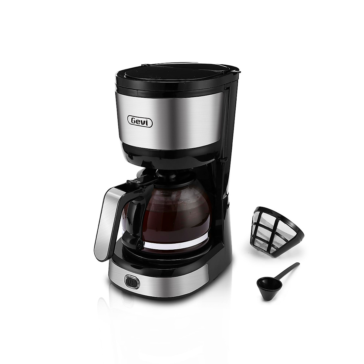 Gevi 4-Cup Coffee Maker with Auto-Shut Off, Small Drip Coffeemaker Super Automatic Espresso Machines Compact Coffee Pot Brewer Machine with Cone Filter, Glass Carafe and Hot Plate