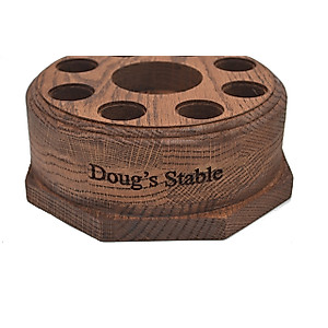 Personalized Laser Engraved Round Lighted Oak Cork Display fits Blanton's Bourbon Horse Cork Stoppers, Whiskey *Not made by or affiliated with Blanton's*