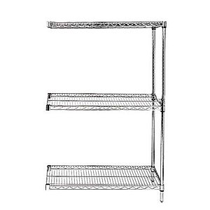 Omega 18" Deep x 30" Wide x 36" High 3 Tier Chrome Add-On Shelving Unit