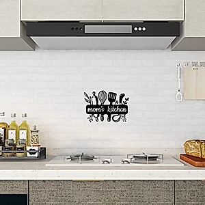 SwallowLiving Metal Black Mom Kitchen Sign Decor Mother Day Gift Hanging Word Art Decoration Kitchen Wall Decor 13”x9.1”