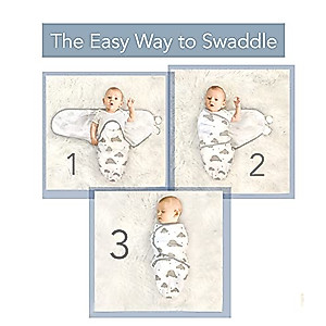 100% Organic Cotton Swaddle Blanket Baby Girl Boy Infant Sleep Sack Wrap, Adjustable Infant Swaddle Wrap Newborn Babies Small 0-3 Months. Clouds, Swirls, and Sleepy Animals. (Neutral Gray 3Pk)