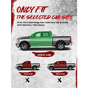 KYX 5 inches Running Boards Side Steps Fit for Dodge Ram 1500 Crew Cab 2019-2022, Nerf Bar Side Steps Side Bars for Cars and Trucks, Textured Black Powder Coated