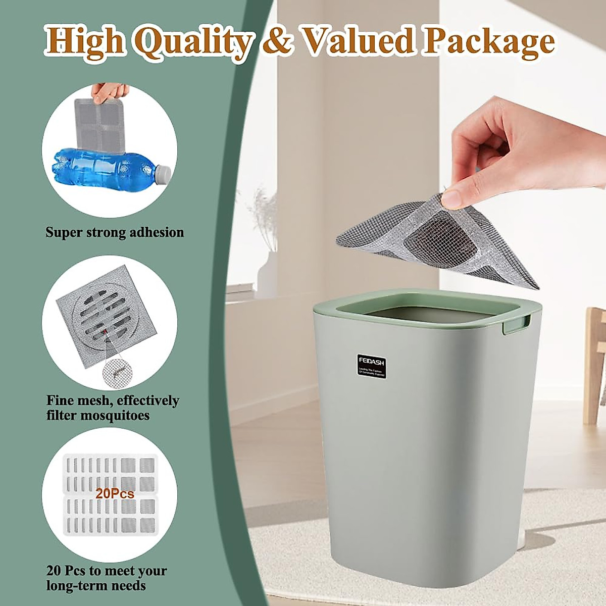 20Pcs Disposable Shower Drain Hair Catcher, Bathroom Drain Hair Catcher, Shower Drain Hair Catcher Mesh Stickers, Drain Mesh Cover, Drain Mesh Strainer Suitable for Bathroom, Bathtub, Kitchen