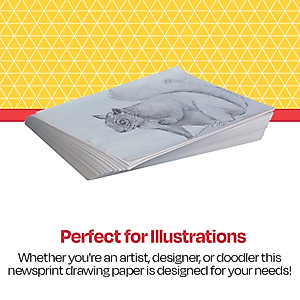 School Smart - 85250 Newsprint Drawing Paper, 30 lb, 8-1/2 x 11 Inches, 500 Sheets