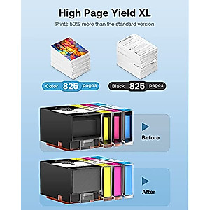Exurbiz 902XL Compatible Ink Cartridge Replacement for 902 XL with Officejet Pro 6978 6960 6962 6968 6954 6958 6950 6951 6970 Printers (Black, Cyan, Magenta, Yellow, 4 Combo Pack) High Yield