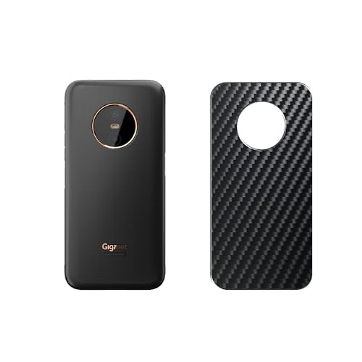 Puccy 2 Pack Back Protector Film, compatible with Gigaset GX6 Black Carbon Fiber Guard Cover Skin （ Not Tempered Glass Front Screen Protectors ）