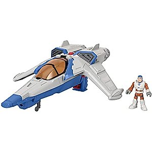 Disney and Pixar Lightyear Spaceship Toy, Imaginext Lights & Sounds XL-15 with Buzz Lightyear Figure for Pretend Play Ages 3-8 Years