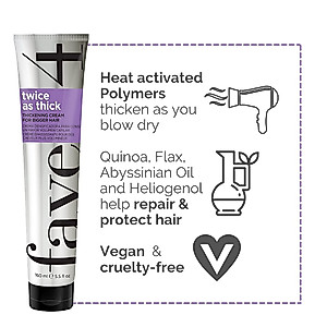 fave4 hair Twice as Thick Blow Dry Thickening Cream for Bigger Hair, Volume for All Hair Types, 5.5 fl oz