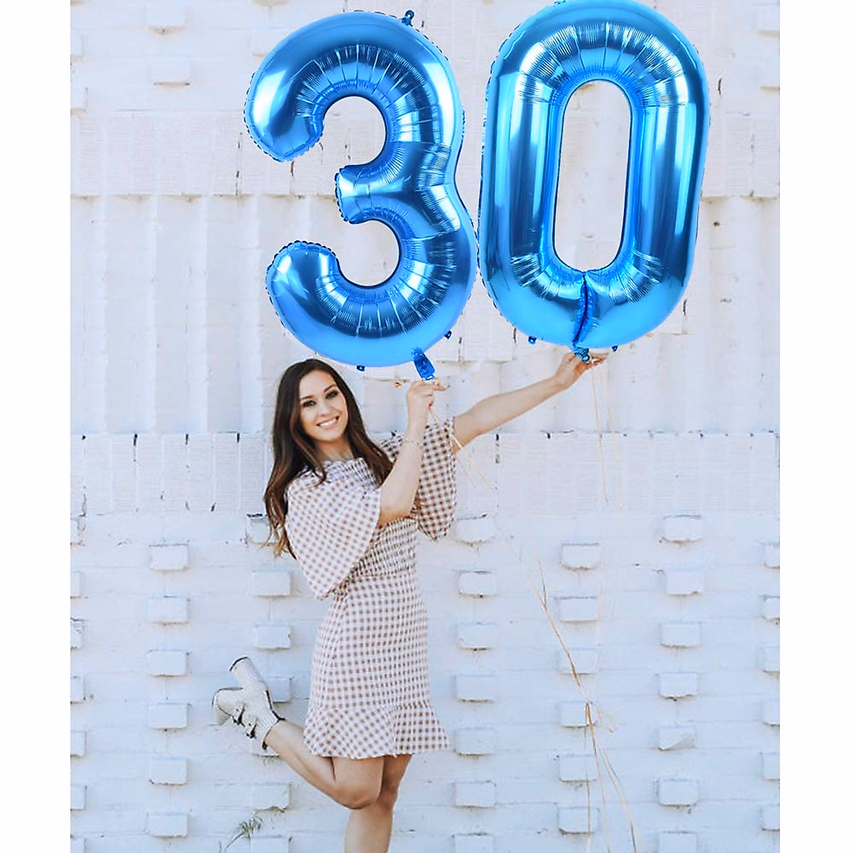 TONIFUL 40 Inch Blue Large Numbers Balloon Birthday Party Decorations, Foil Mylar Big Number Balloon Digital 10 for 10th Birthday, 10th Anniversary, Graduation Ceremony Photo Shoot