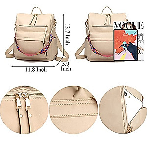 Backpack Purse for Women Fashion Convertible Travel Bag Multipurpose Design Faux Leather Satchel Handbags Ladies Girls Bookbag Shoulder Bags