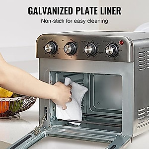 VEVOR 7-IN-1 Air Fryer Toaster Oven, 18L Convection Oven, 1700W Stainless Steel Toaster Ovens Countertop Combo with Grill, Pizza Pan, Gloves, 6 Slices Toast, 12-inch Pizza, Home and Commercial Use